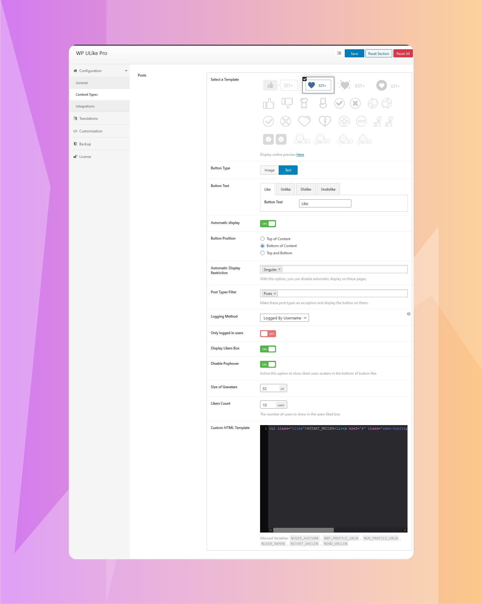Start Configure WP ULike Plugin in a Few Steps - WP ULike